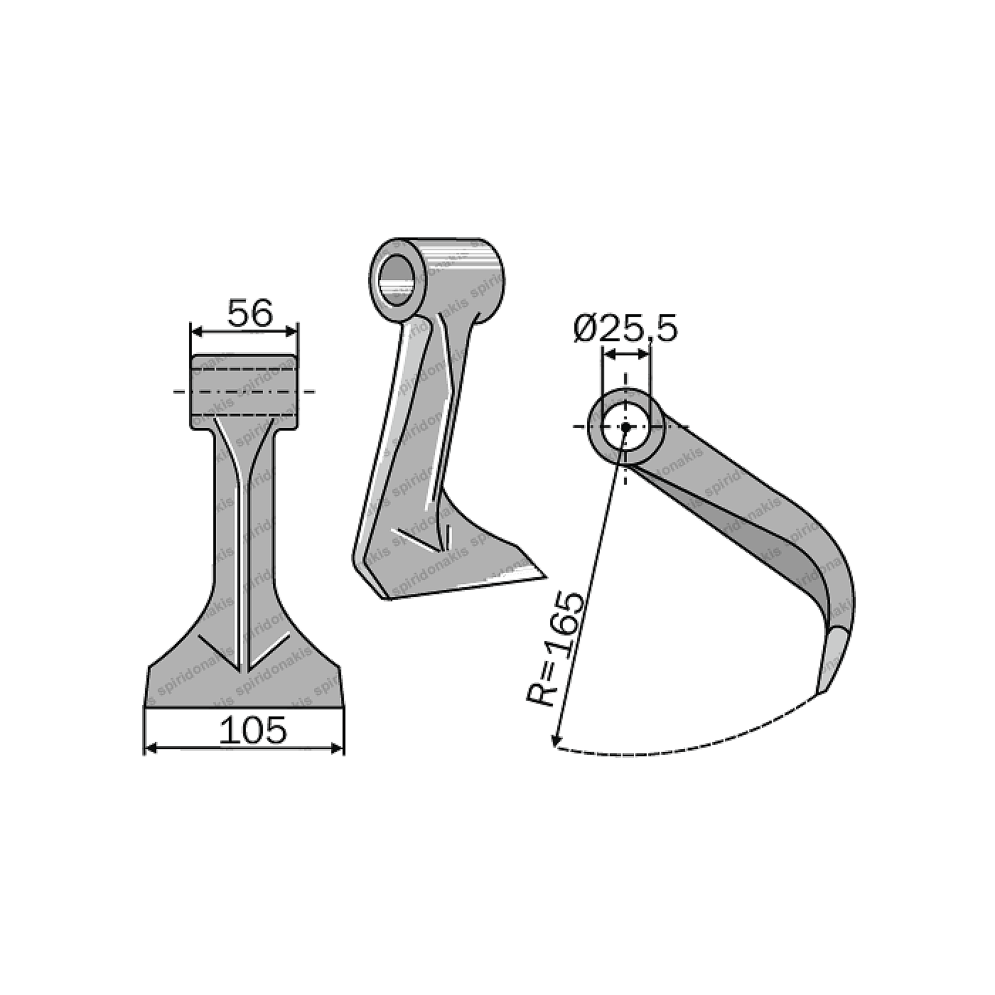 Pruning Hammers : 07-191 Mulcher Hammer RM91 Ø25,5 SABA