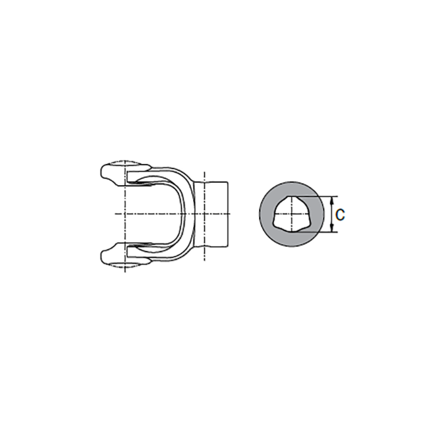 Yokes : 22-305 External Yoke with Round Tube No5 30,2x80 AGT